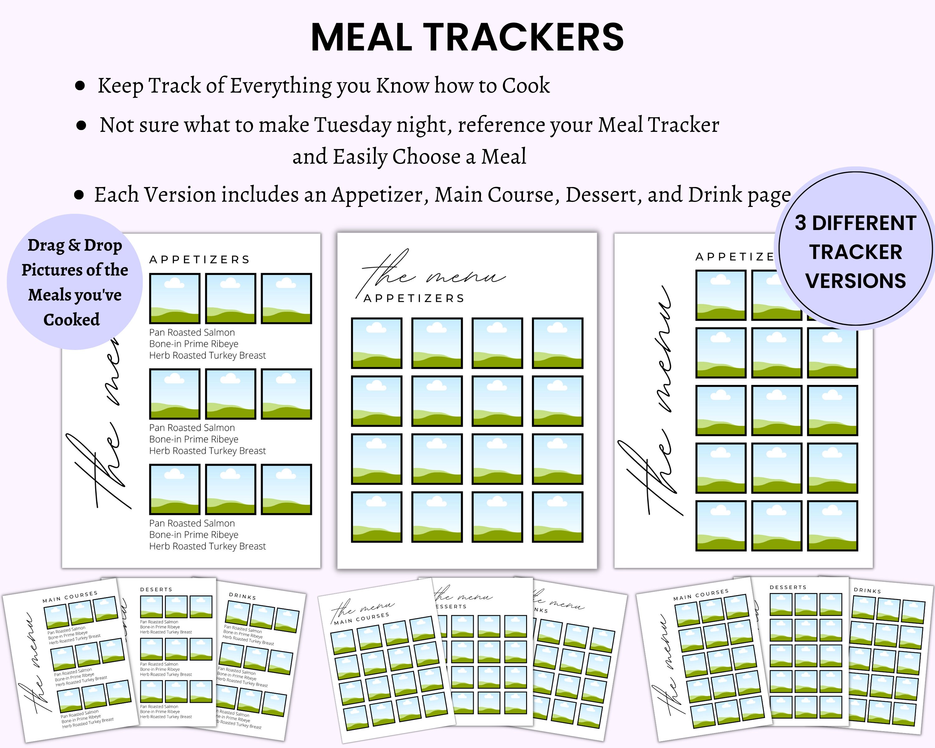 Editable Meal Tracker, Meal Tracker, Meal Organizer, Meal Planner ...