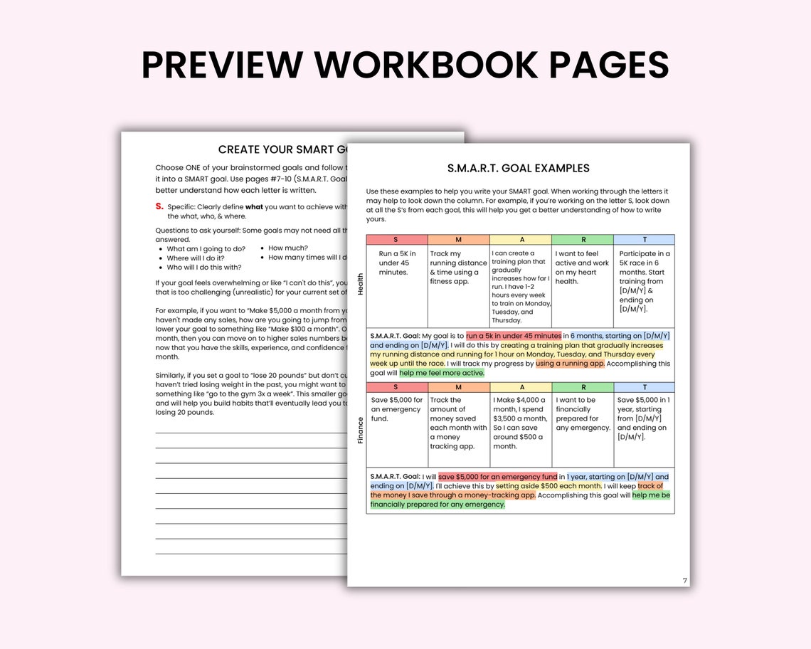 Goal Planning Workbook, Goal Planner, Goal Planning, Goal Planning ...
