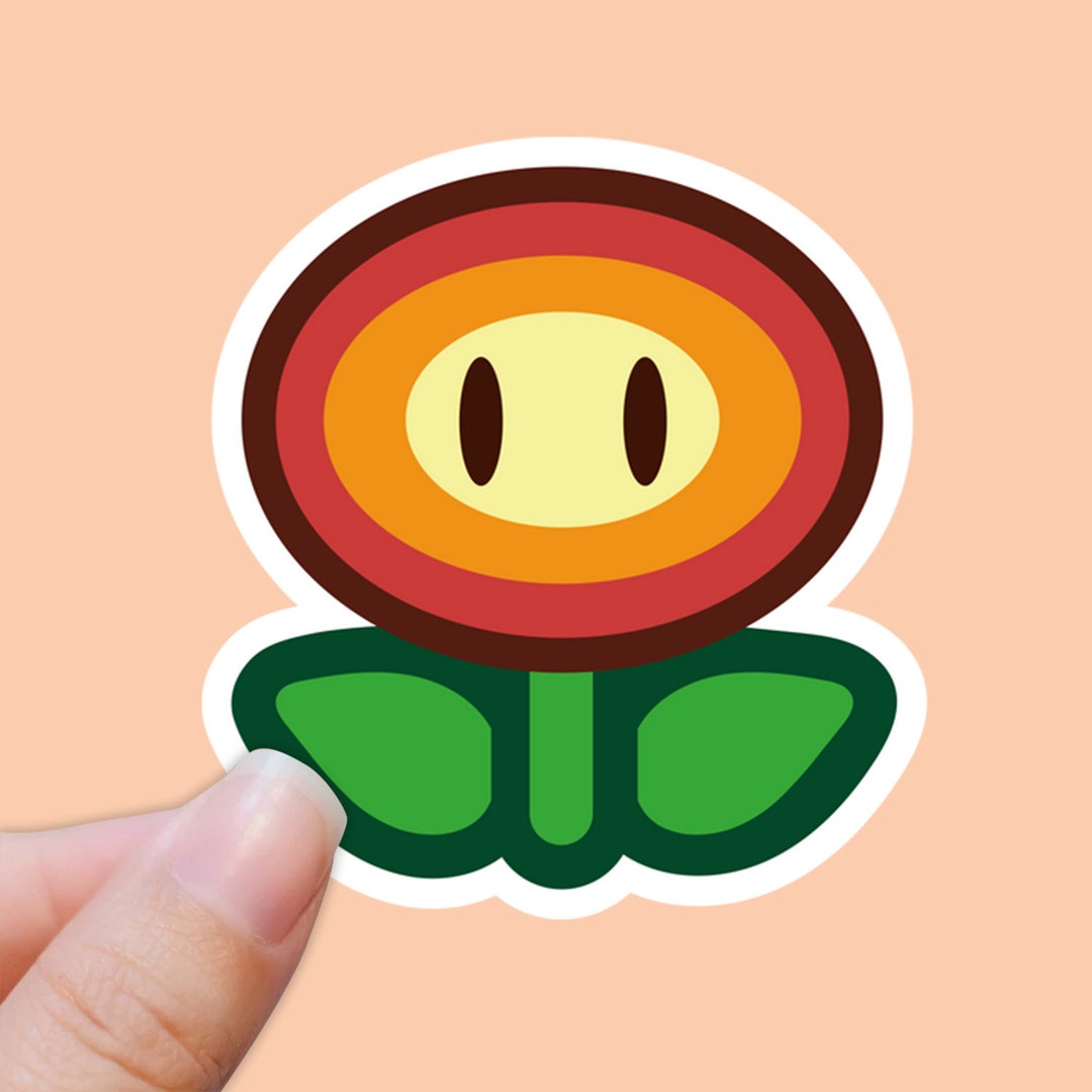 Fire Flower Sticker Super Mario Vinyl Sticker Funny Sticker - Etsy