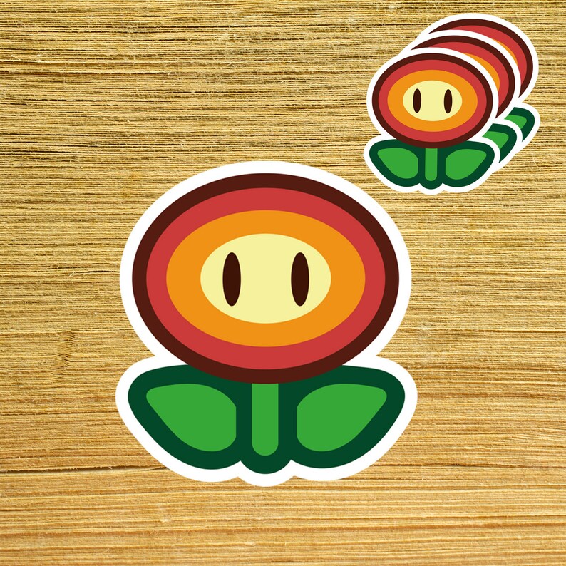 Fire Flower Sticker Super Mario Vinyl Sticker Funny Sticker - Etsy