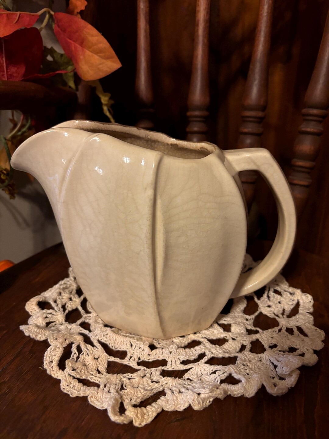 Vintage Mccoy Cream Milk Water Pitcher Tulip Pattern - Etsy