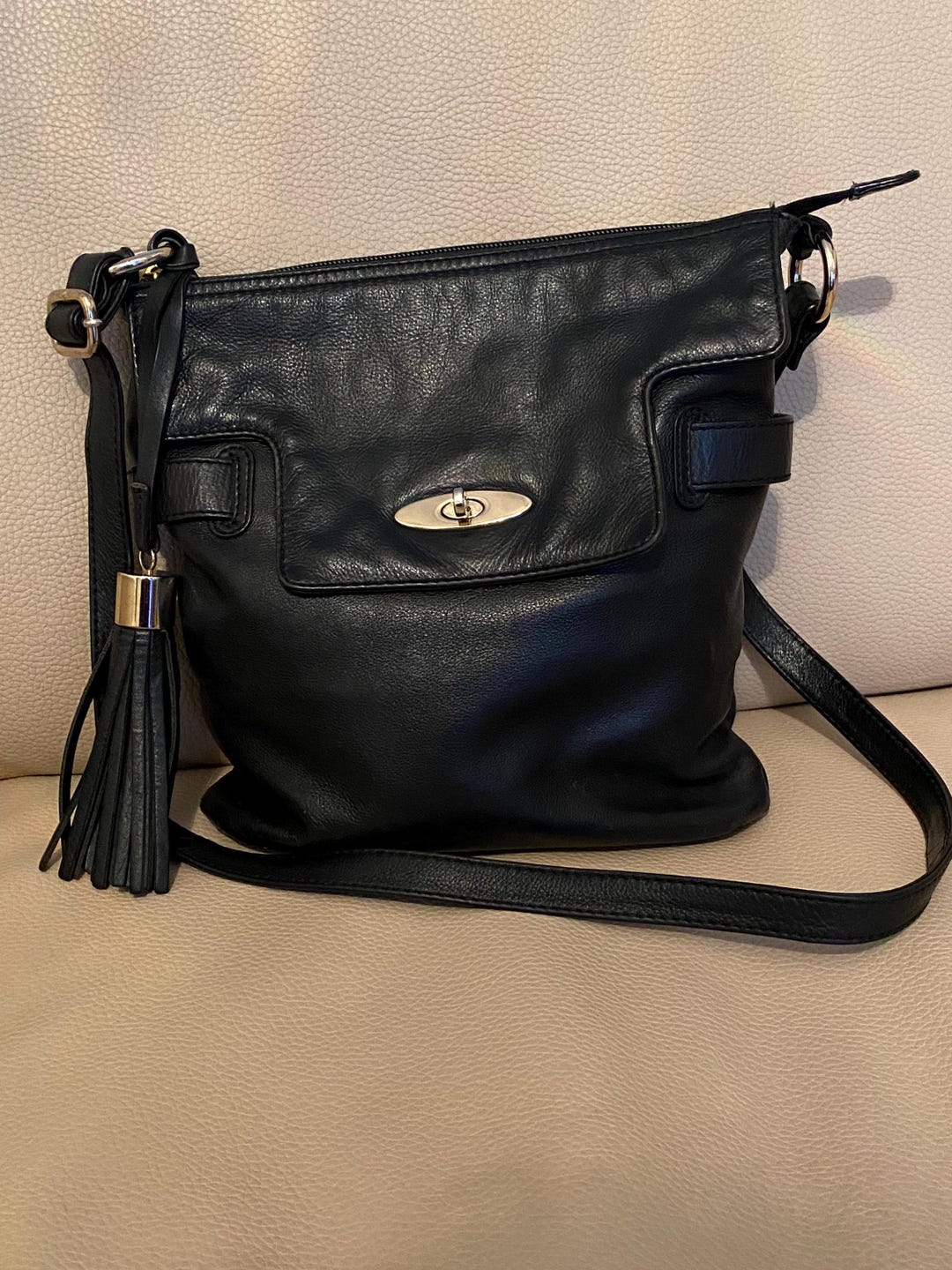 Vintage Rocha John Rocha 100% Soft Black Leather Slimline Satchel ...