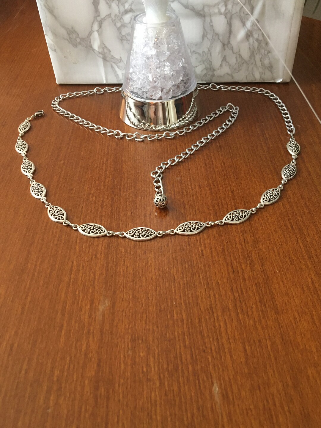 Antique Silver Colour Waist Metal Belt, Metal Chain Belt, Silver Chain ...