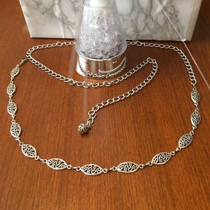 Antique Silver Colour Waist Metal Belt, Metal Chain Belt, Silver Chain ...