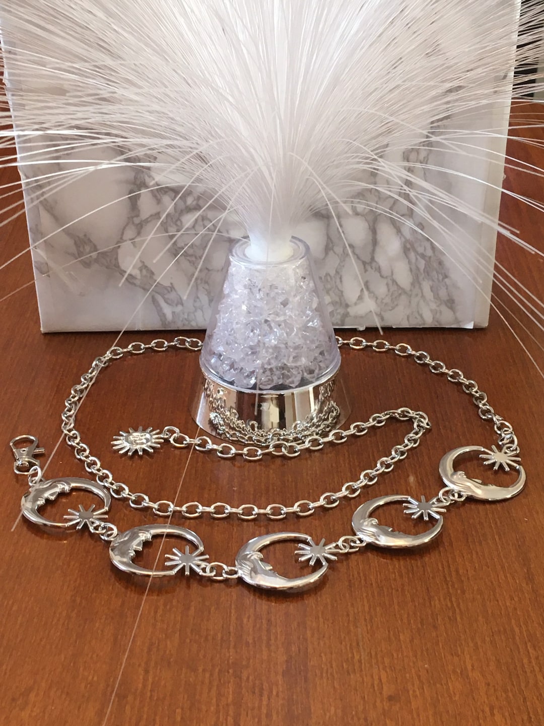 Moon Belt, Gothic Style, Solid Moon Sun Stars Chain Belt Silver Colour ...