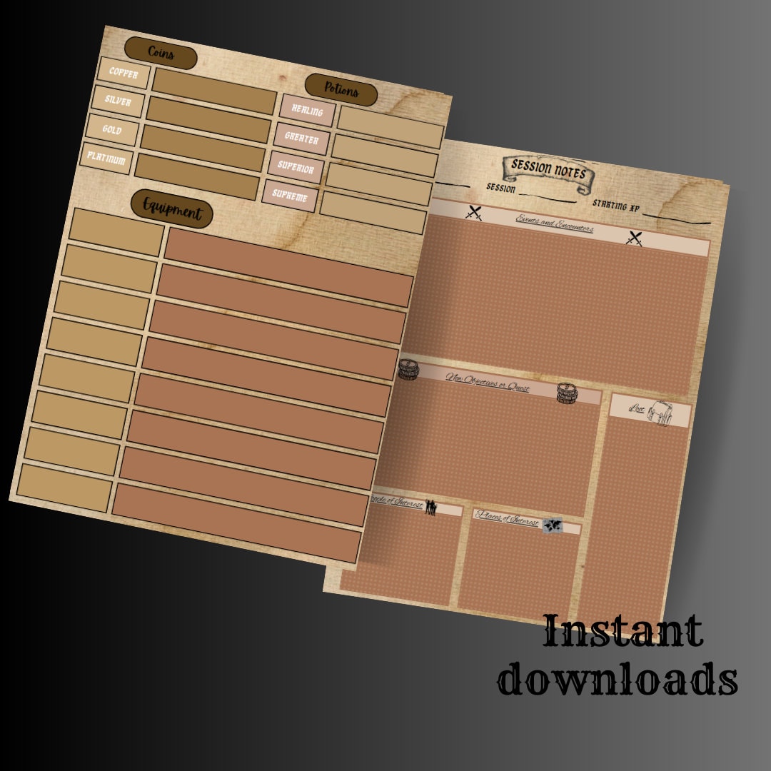 Printable Dnd Character Journal, DND Character Sheet With Spell Cards ...