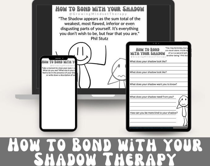 Stutz Therapy Worksheet: How to Bond With Your Shadow - Etsy