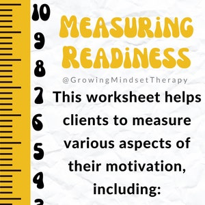 Readiness Ruler - Motivational Interviewing Therapy Worksheet - Etsy