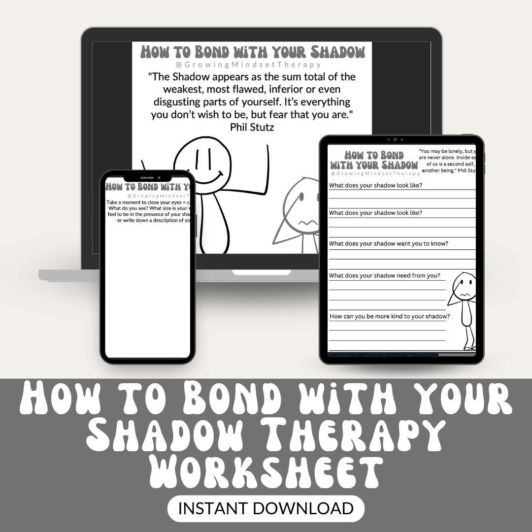 Stutz Therapy Worksheet: How to Bond With Your Shadow - Etsy