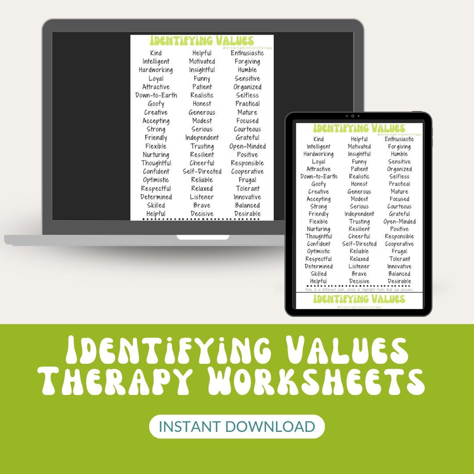 Identifying Values Therapy Worksheet - Etsy