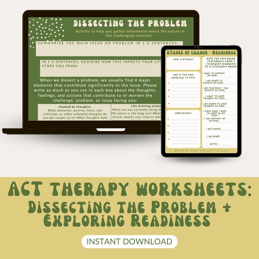 Dissecting the Problem Therapy Worksheet ACT - Etsy