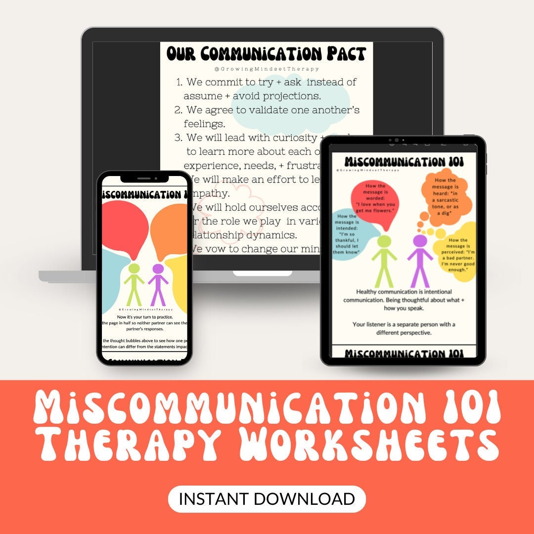 Miscommunication Therapy Worksheet - Etsy
