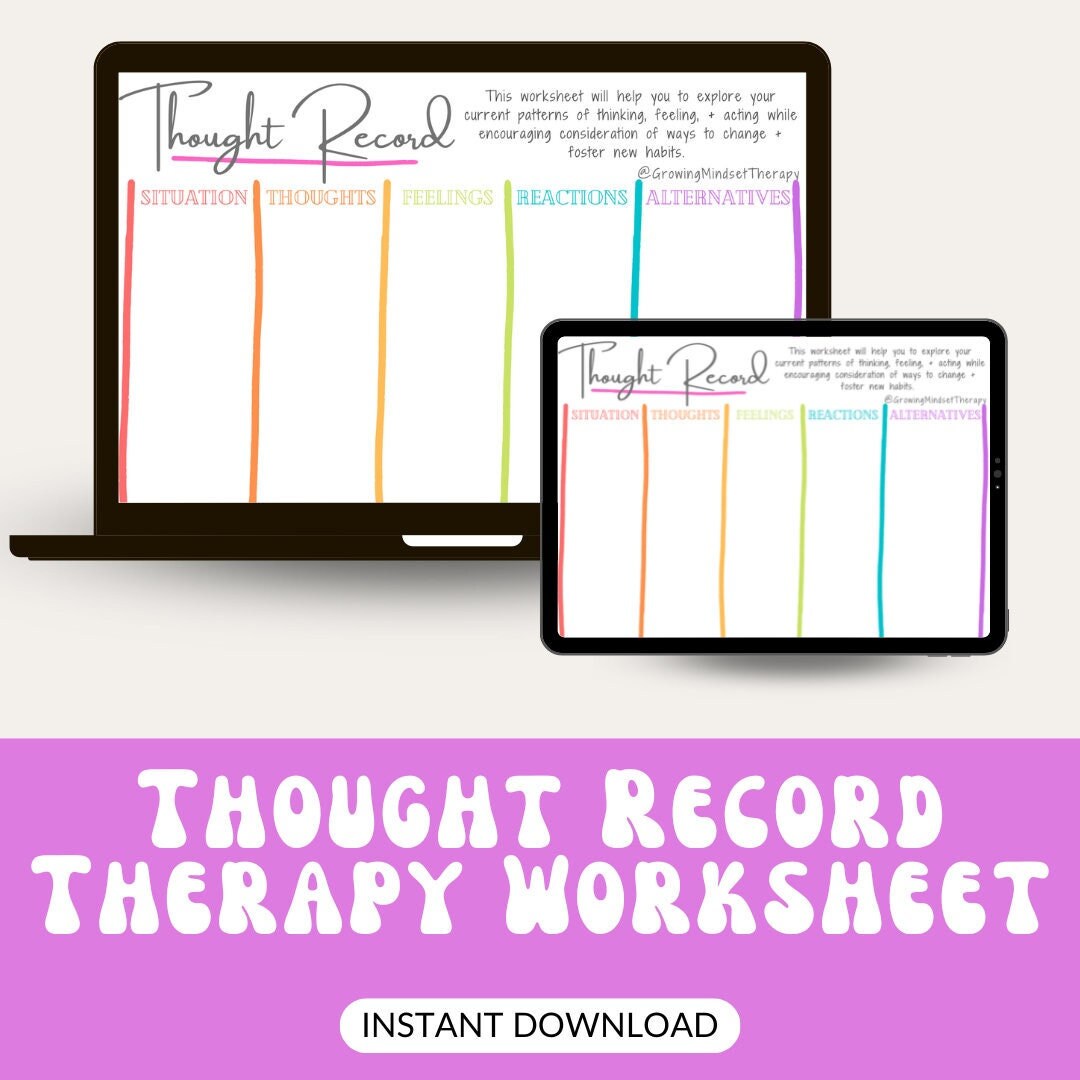 Thought Record CBT - Etsy