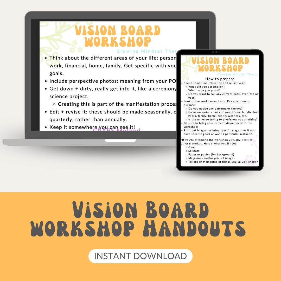 Vision Board Workshop Handout - Etsy