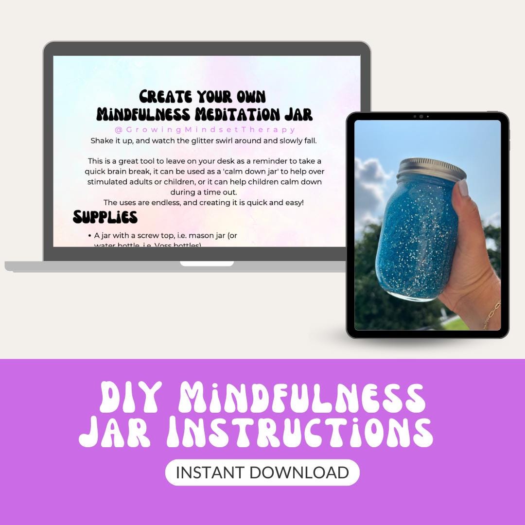 DIY Mindfulness Jar or Calm Down Jar Instructions - Etsy