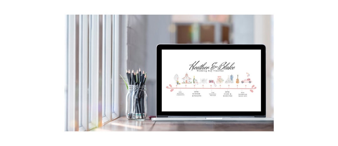 Classy Neutral Wedding Timeline, Editable Timeline, Printable Schedule ...