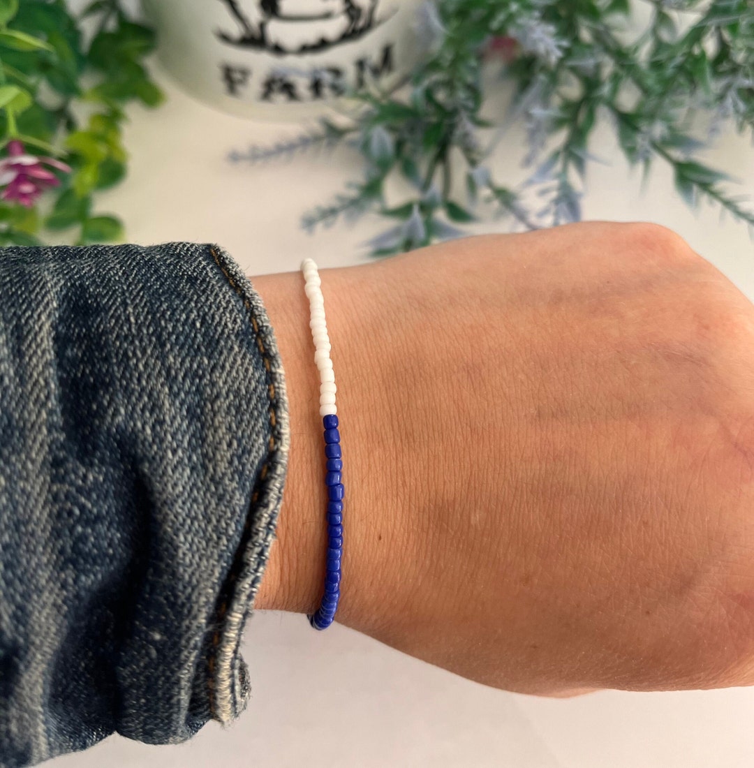 Support for Israel. We Stand by Israel. Glass Seed Bracelet, Israel ...