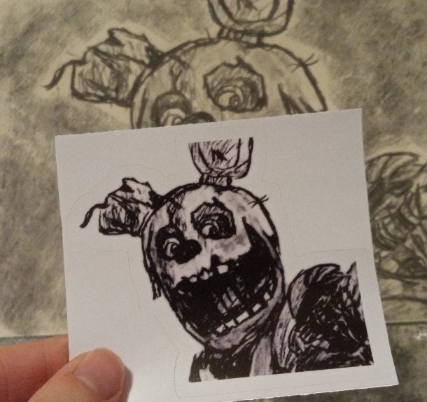 Springtrap Charcoal Style Matte Sticker FNAF - Etsy