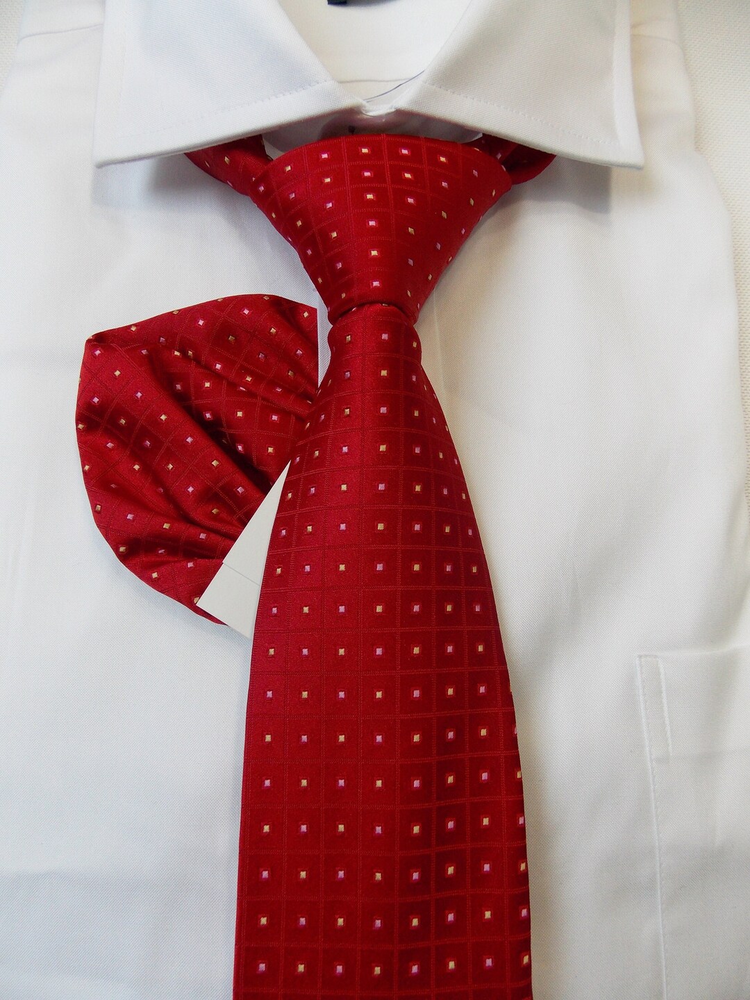 Red Tie and Pocket Square Set for Weddings, Red Bowtie, Red Tie for ...