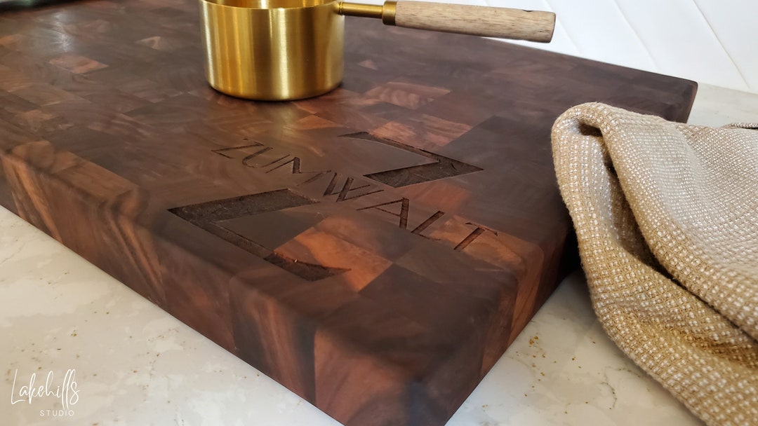 Large Genuine Walnut Cutting Board - Custom Engraved Butcher Block - Etsy