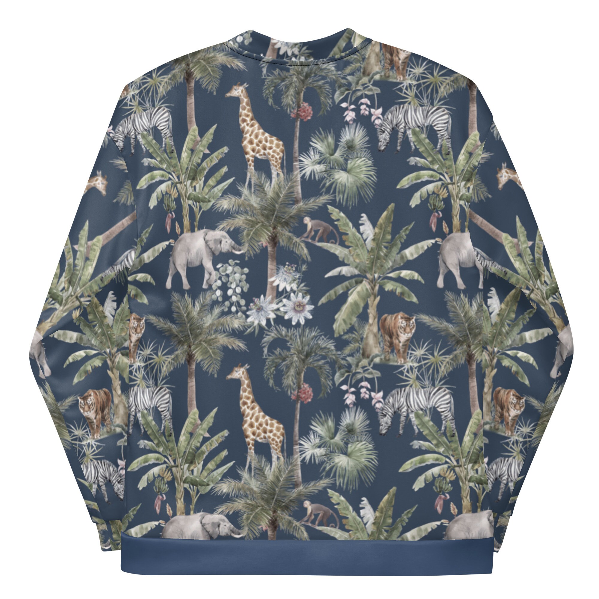 Wild Animals Elephant Giraffe Tiger Mens Bomber Jacket sold by ...