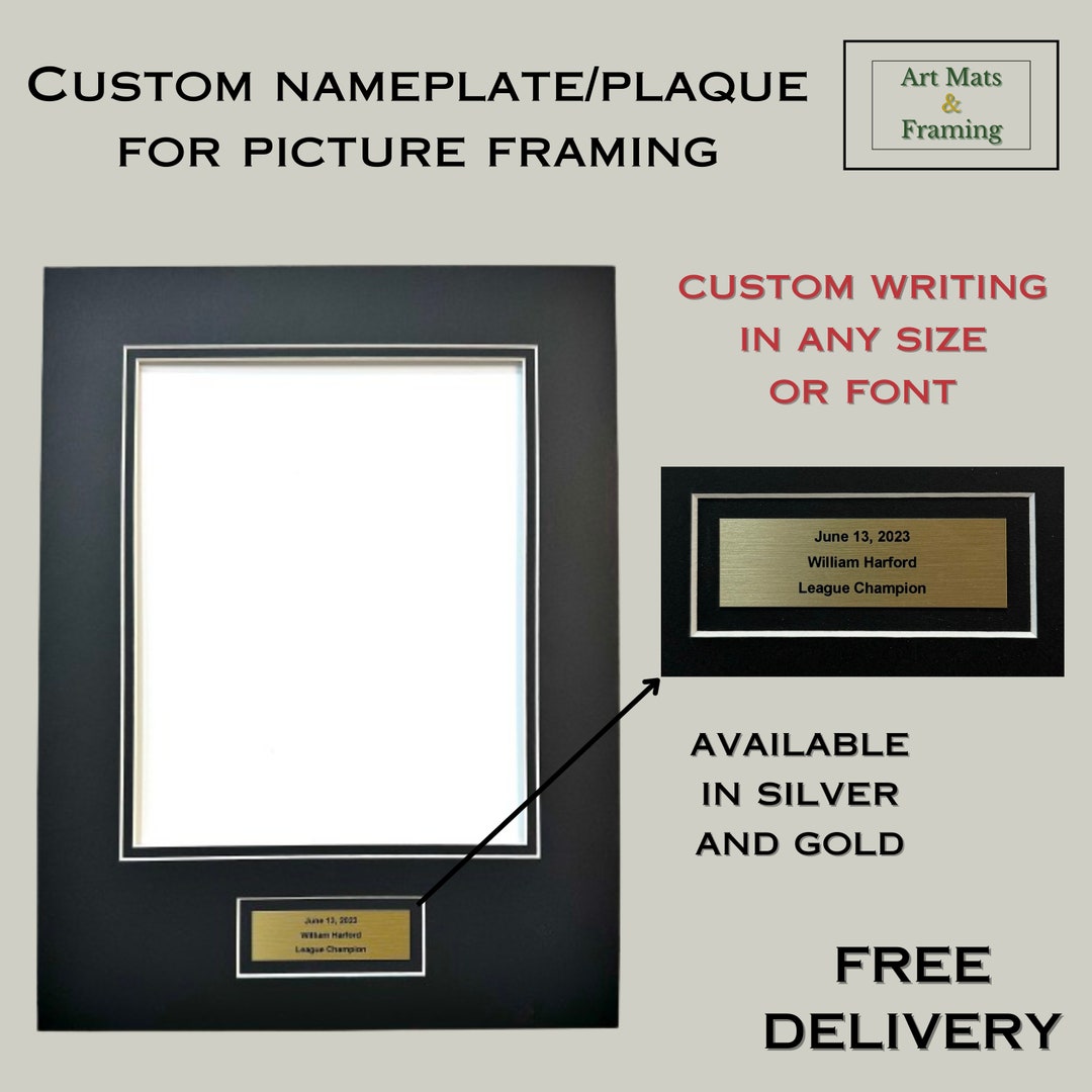 Custom Nameplate/plaque for Picture Framing matboard Sold Separately ...