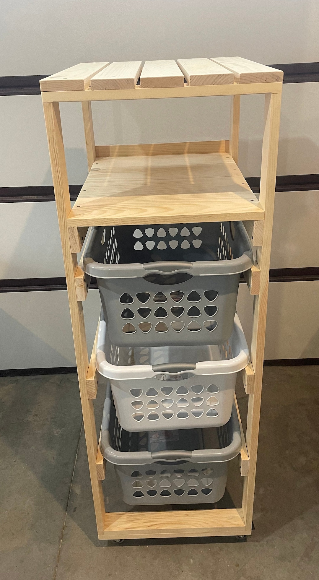 Double Top Shelf Laundry Tower - Etsy