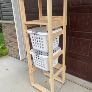 Double Top Shelf Laundry Tower - Etsy
