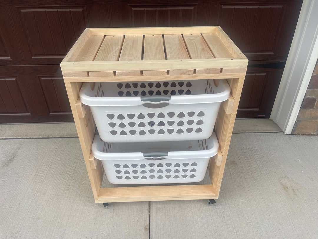 2 Tier Laundry Basket Holder - Etsy