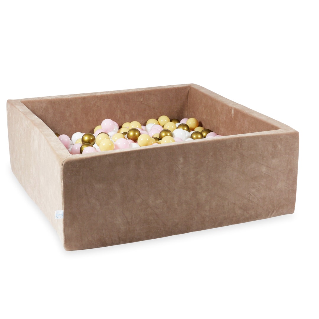 New Color DARK BEIGE 110x110x40cm Large Square Ball Pit 400 Balls ...