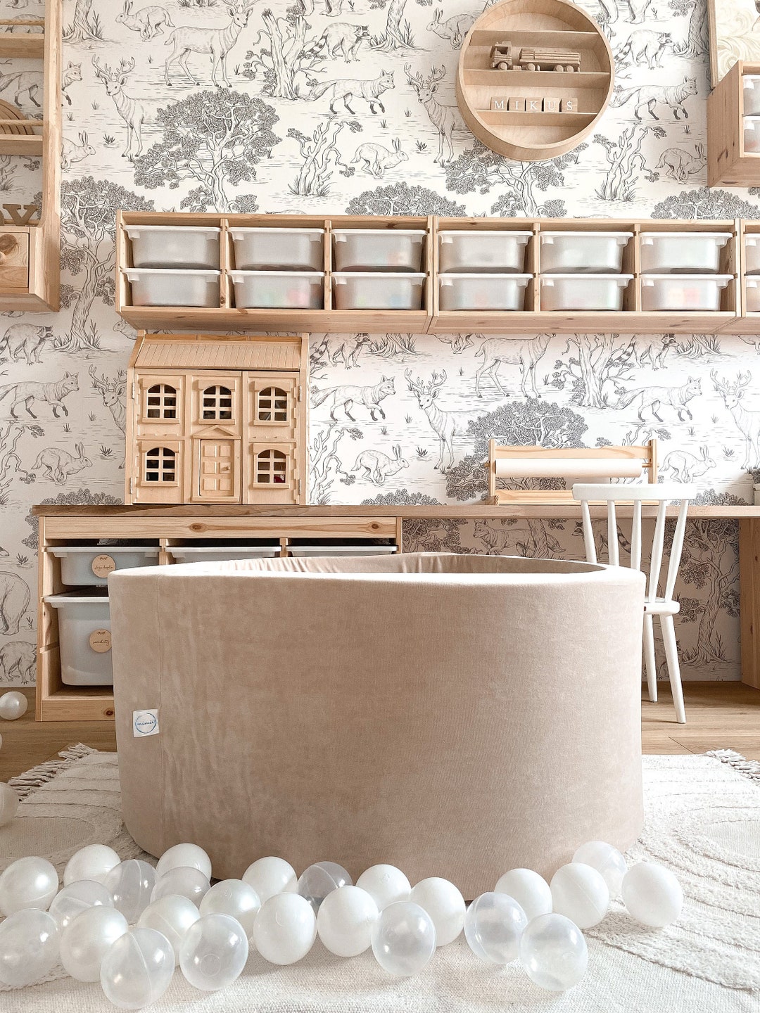 Ball Pit | 200 Balls Included | Cotton Velvet Beige |ball Pit - Etsy