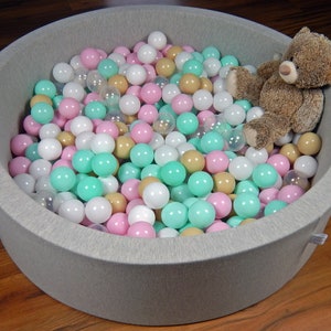 110x30 Light Gray Ball-pit Round Baby Foam Round Ball Pit, Ball Pit ...