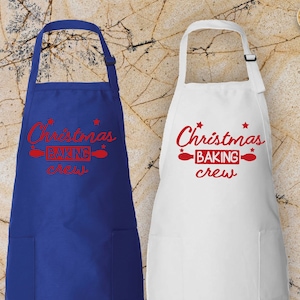Christmas Baking Crew Apron, Gift for Xmas, Christmas Apron, Cookie ...