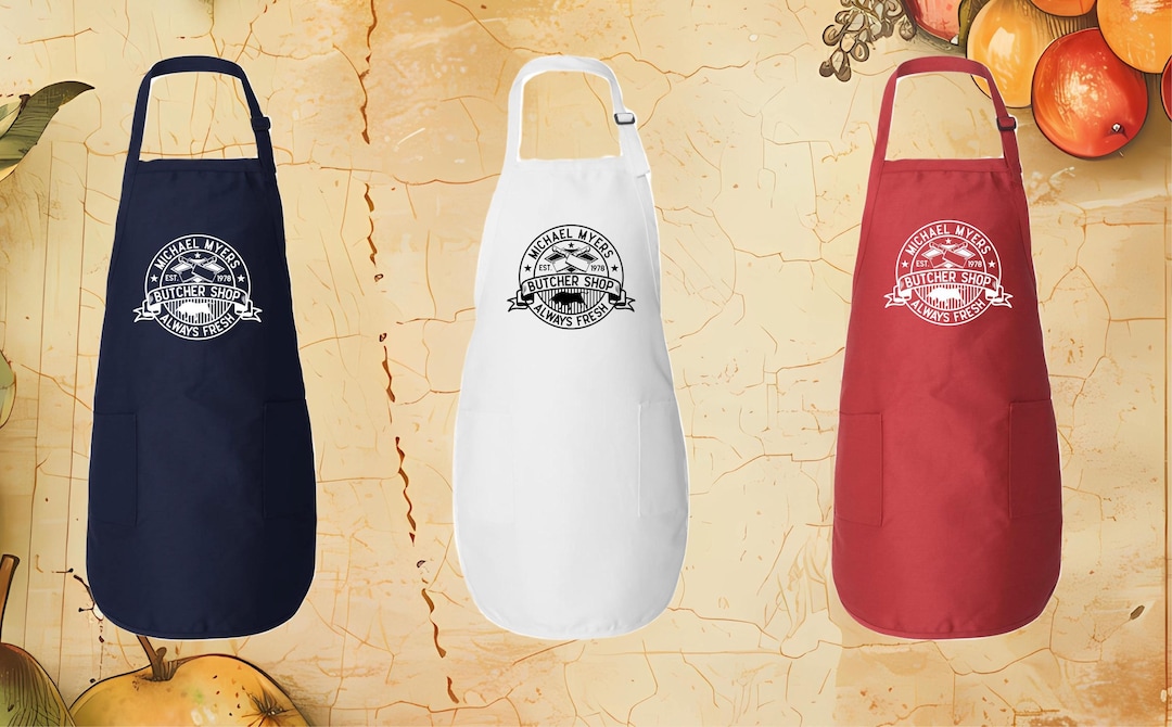 Funny Apron Gift, Michael Myers Butcher Shop Apron, Myer's Apron Gift ...