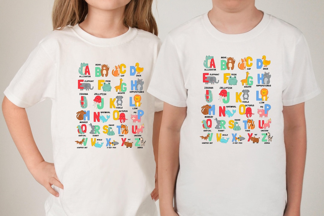 Animal Alphabet Shirt, Kindergarten Shirt, Cute Alphabet Animals T ...