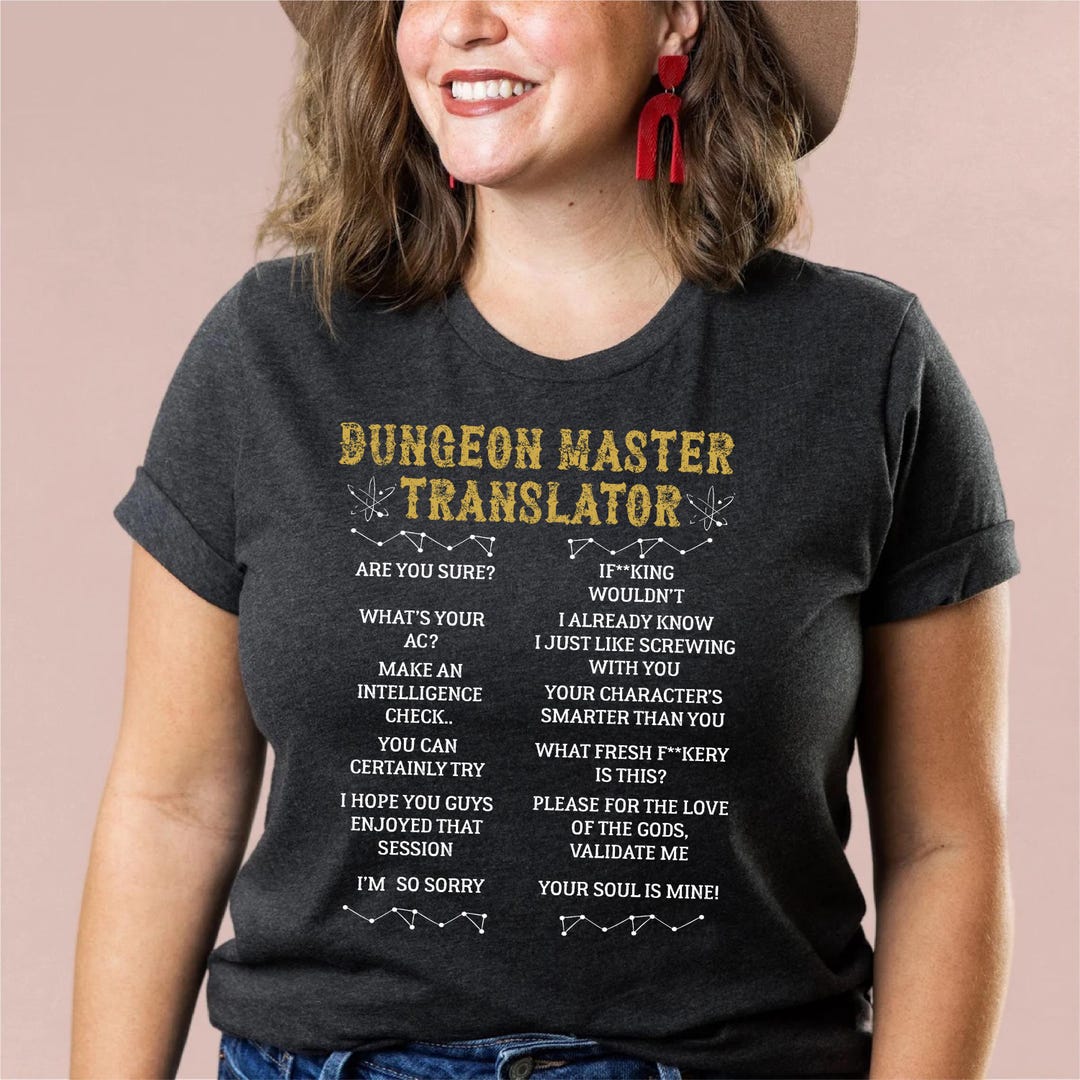 Dungeon Master Translator Shirt: D&D RPG Tabletop Tee - Etsy