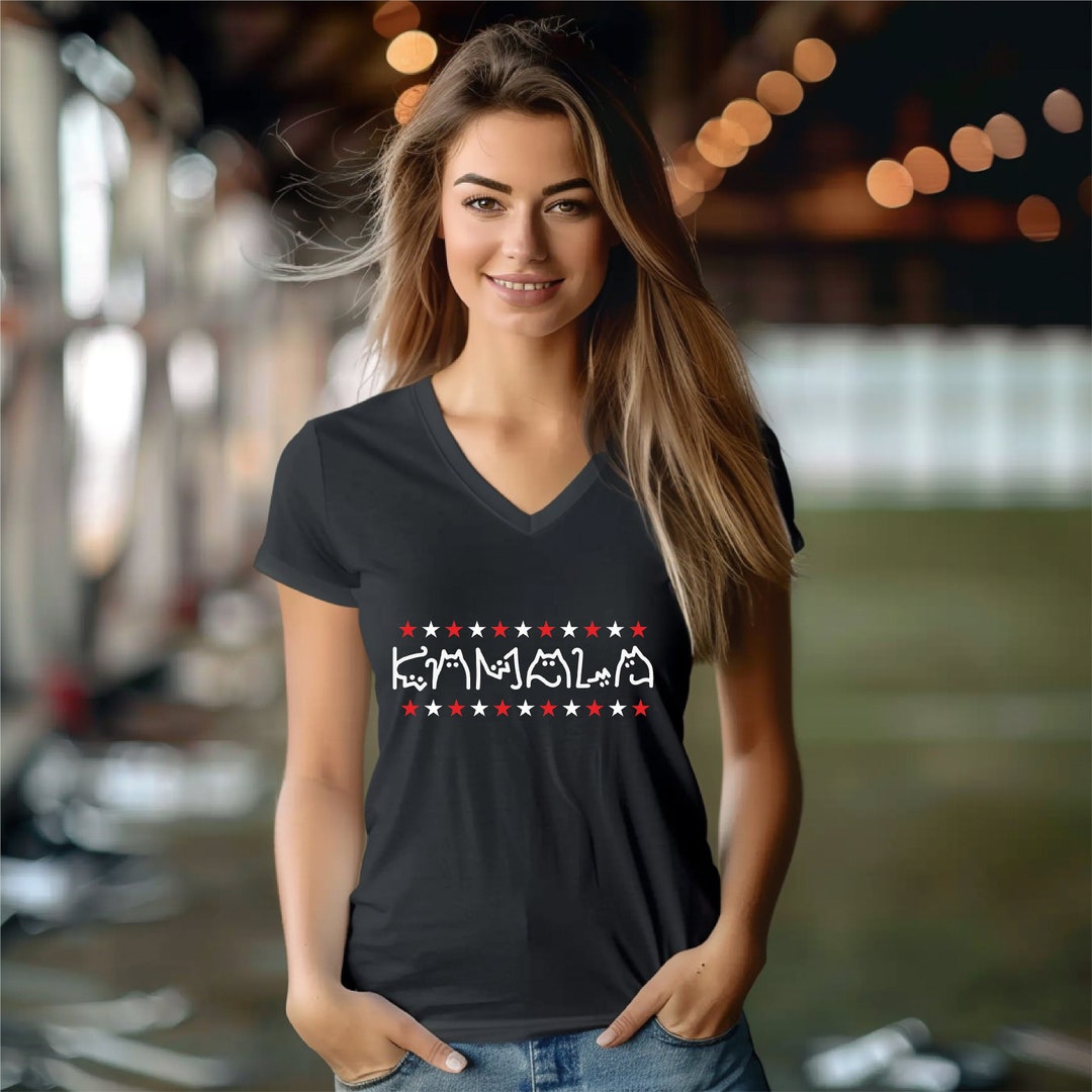 Chemise Kamala cat typo, chemise femme chat sans enfant contre le ...