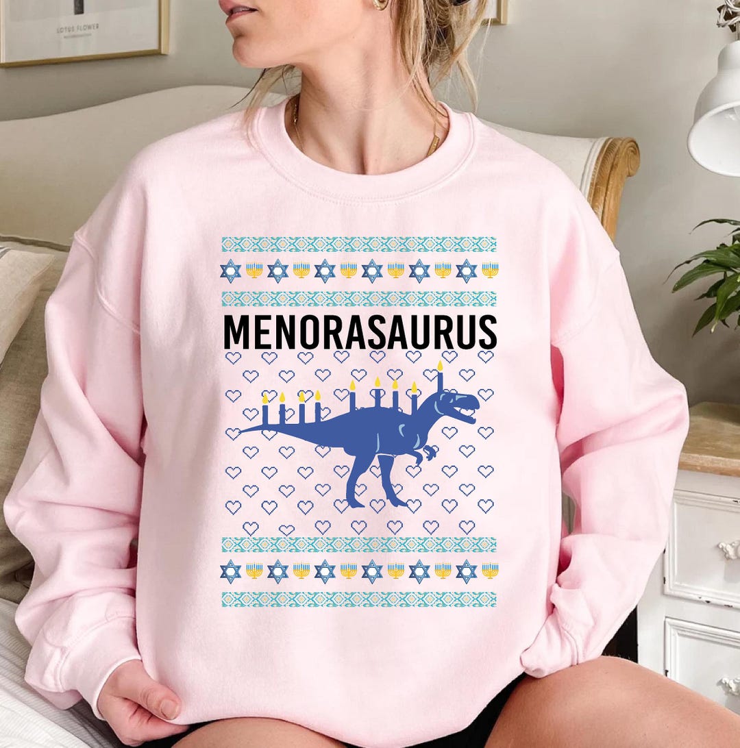 Menorasaurus Hanukkah Shirt,dinosaur Menorah T-shirt,festival of Lights ...