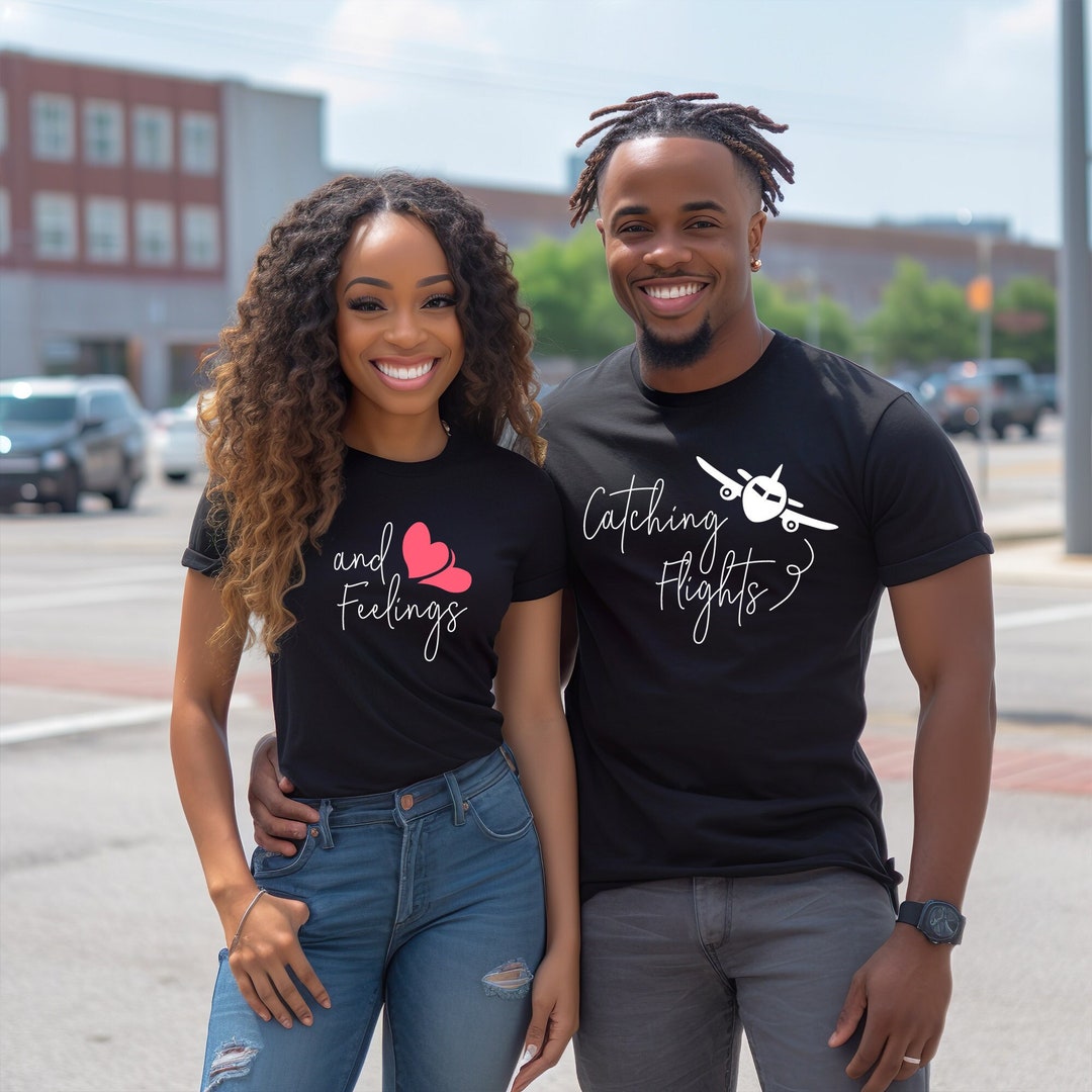 Catching Flights and Feelings Shirt: Couples Matching Travel Tees - Etsy