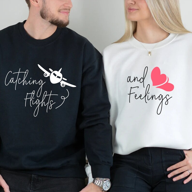 Catching Flights and Feelings Shirt: Couples Matching Travel Tees - Etsy