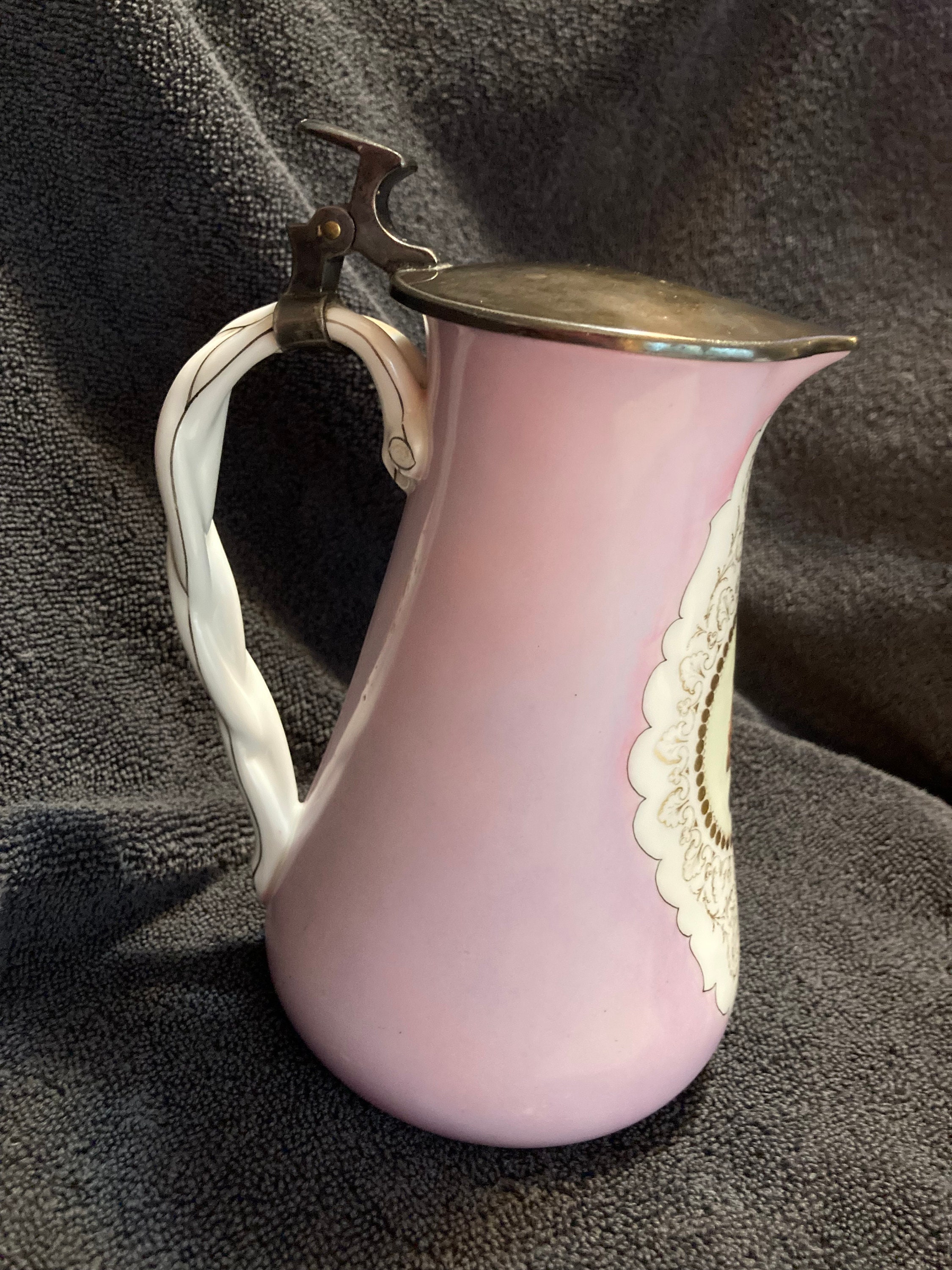 Antique 1800s Victorian Portrait Syrup Pitcher Hand Painted - Etsy