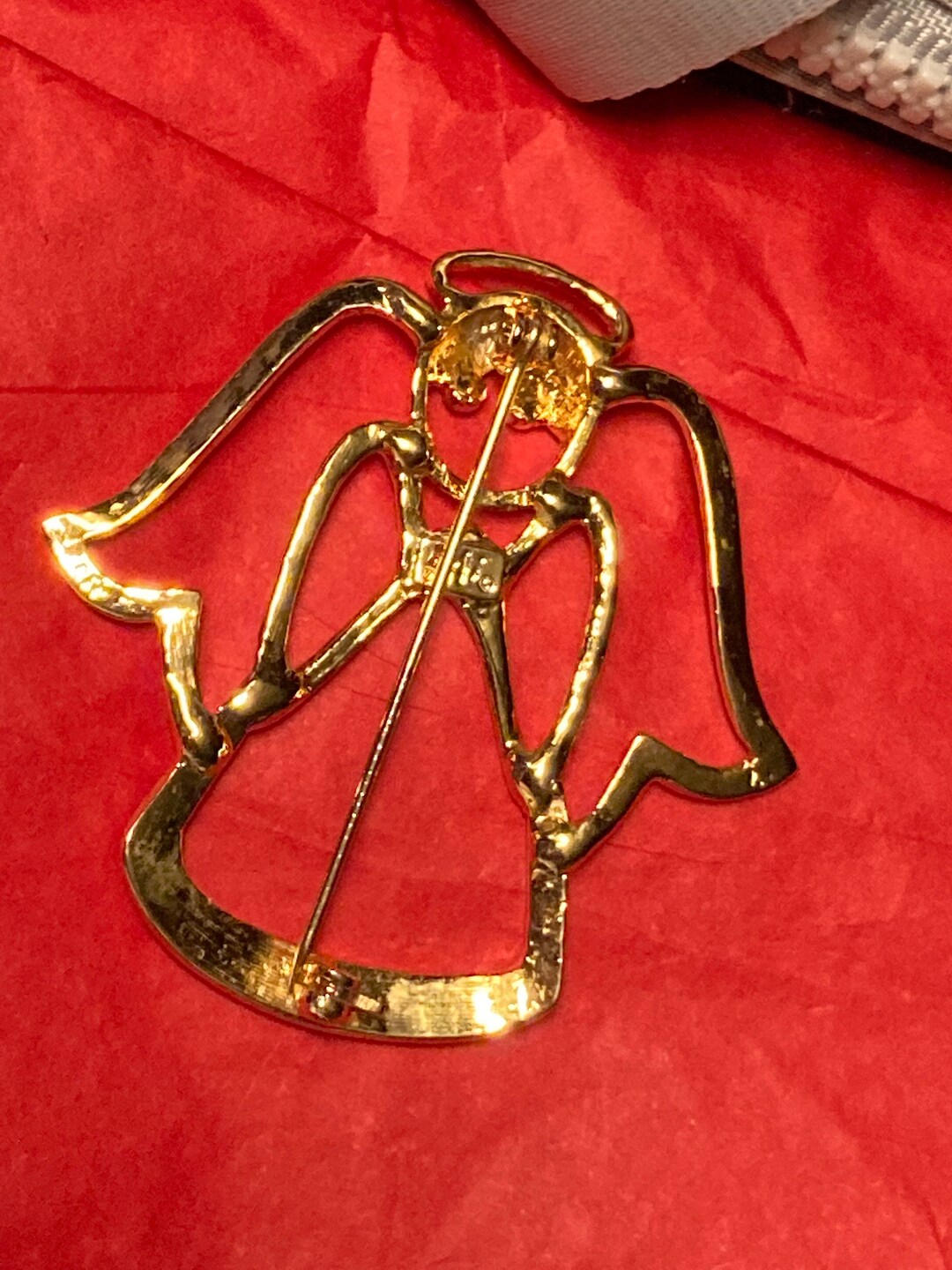 Vintage Aai Angel Pin, Gold Tone, Rhinestones for Eyes, Collector ...