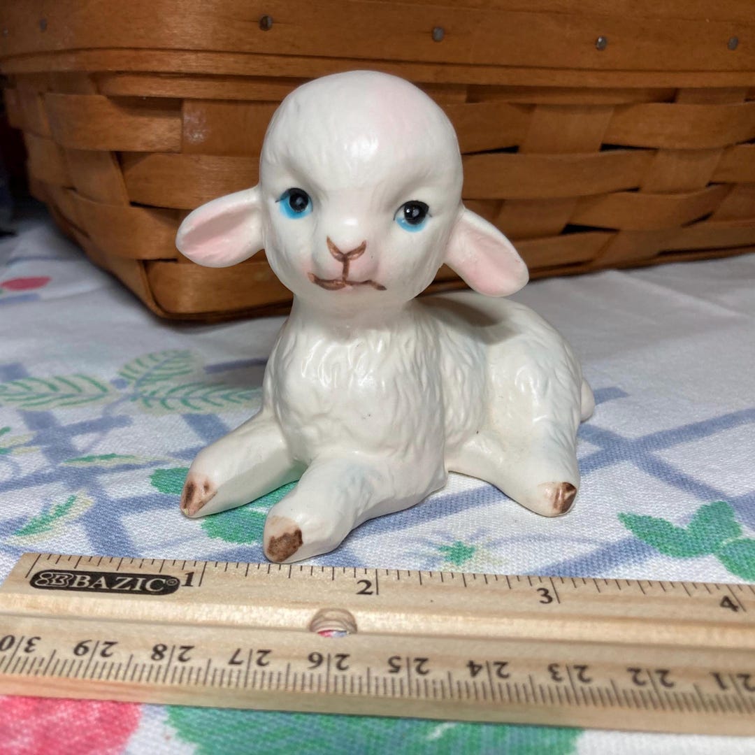 Lefton Lamb, Vintage Ceramic 1970s Figurine, Sheep, Baby Farm Animal ...