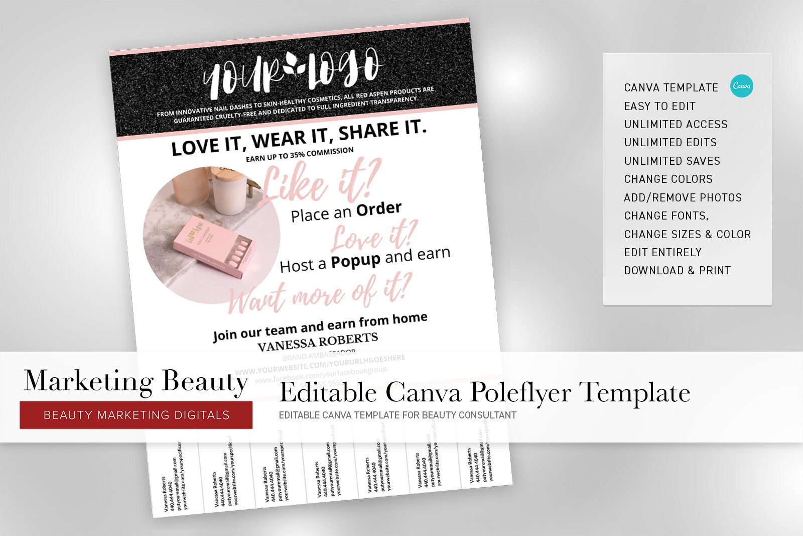 Red Aspen Poleflyer, Editable, Template, Poleflyer, Flyer, Red Aspen ...