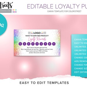 Colorstreet, Marketing Bundle, Editable, Canva, Business Card, Scratch ...