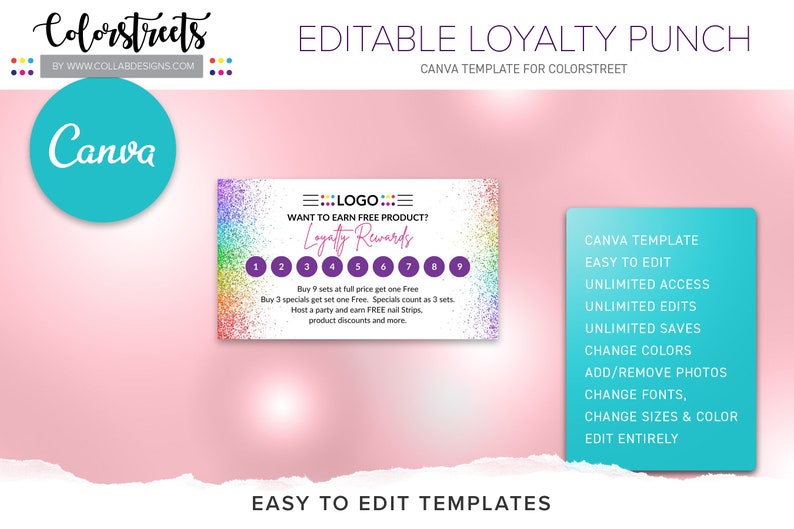 Colorstreet, Marketing Bundle, Editable, Canva, Business Card, Scratch ...