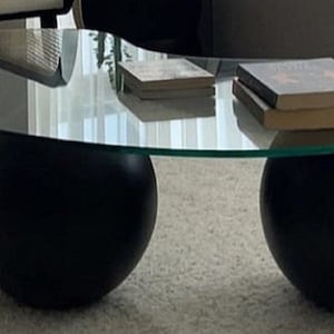 Glass Coffee Table, Solid Wood Ball Feet, Wood Ball, Marble Coffee ...