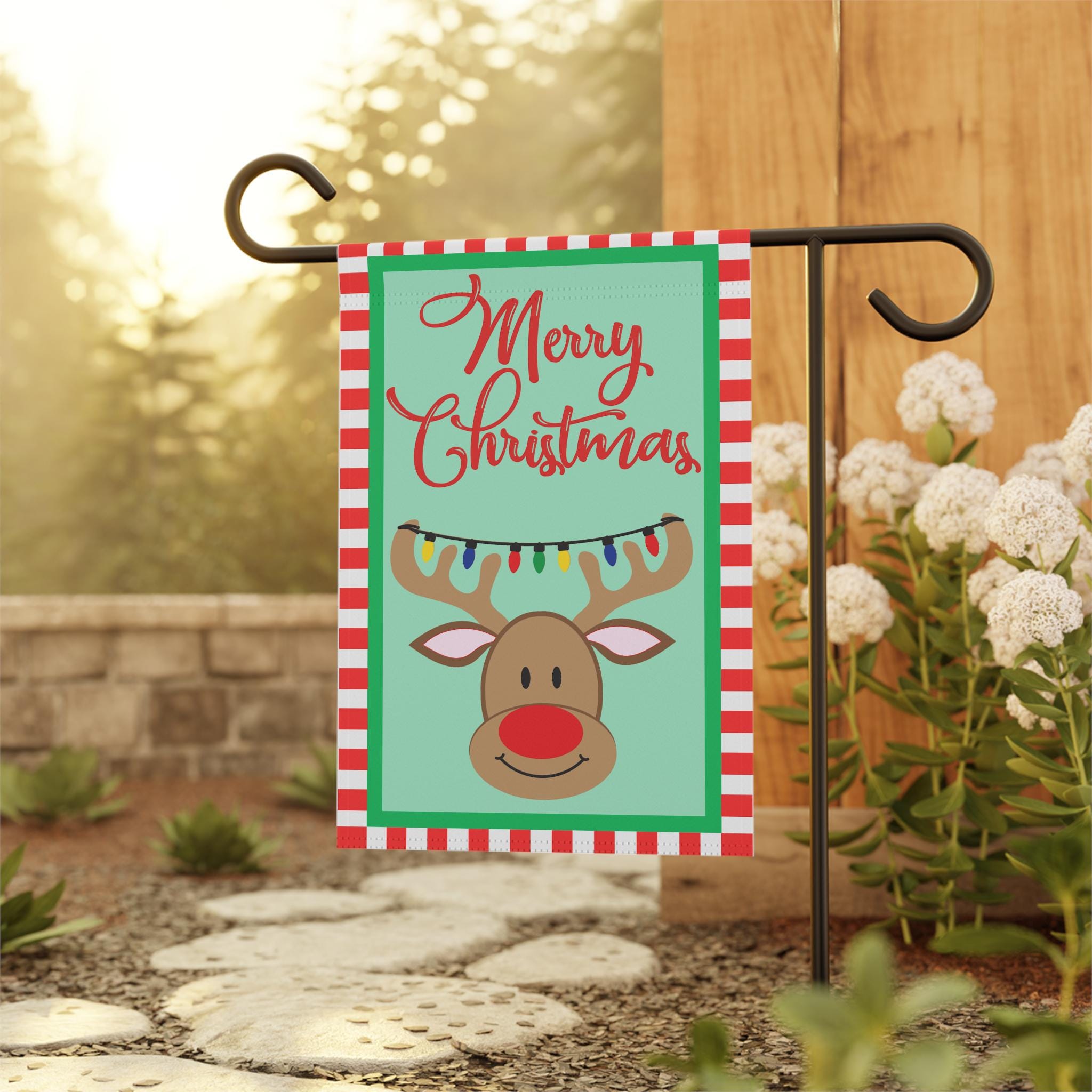 Merry Christmas Flag,double-sided Flag, Rudolph the Red Nose Reindeer ...
