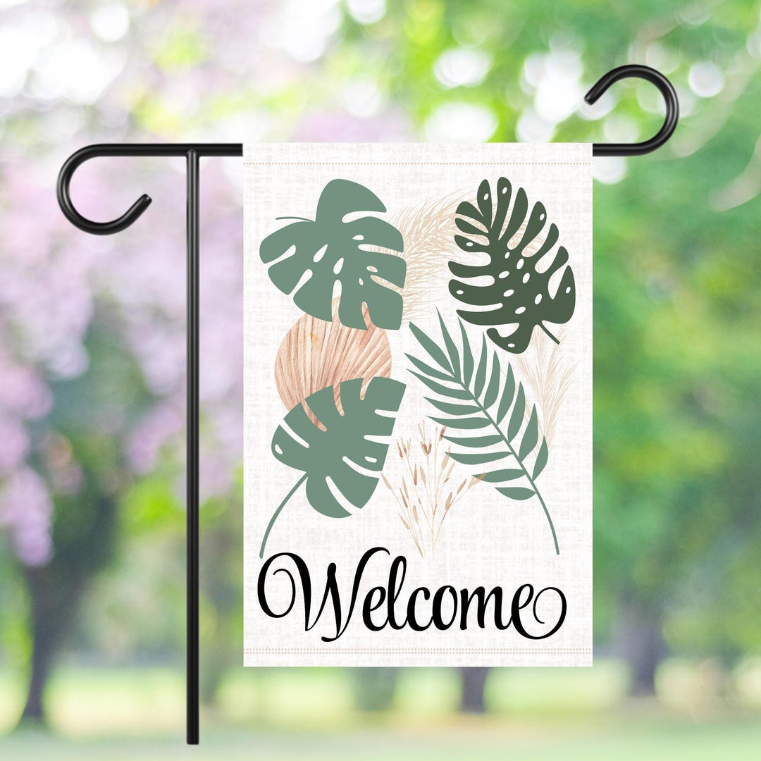 Custom Boho Welcome Sign,patio Decor, Fabric Sign,leaf Welcome Porch ...