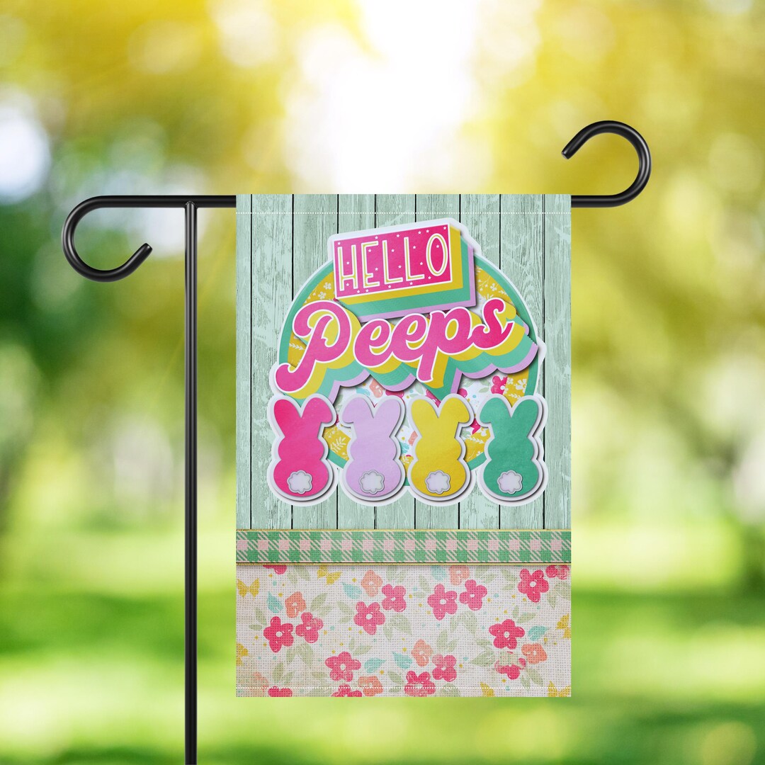 Hello Peeps Garden Flag, Easter Flag, Garden Flag, Peeps Flag, Spring ...